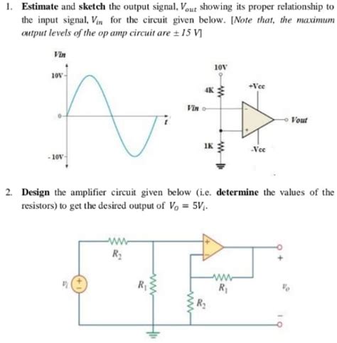 Solved 1 Estimate And Sketch The Output Signal Vout