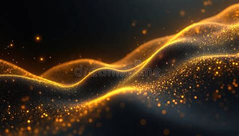 Abstract Background Featuring Illuminated Wave Patterns With Geometric Dots The Design Creates