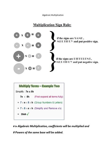 Algebraic Multiplication Pdf
