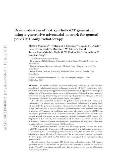 pdf fast synthetic ct generation with deep learning for general