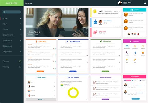 Intranet Dashboard On Behance