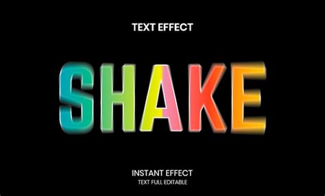 premium vector shake text effect editable colorful design
