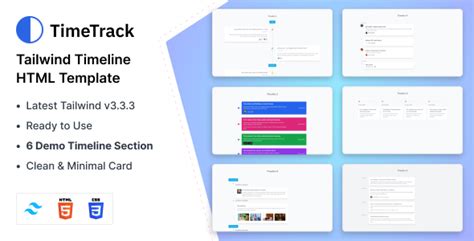 Timetrack Tailwind Css Timeline Page Template Codemarket