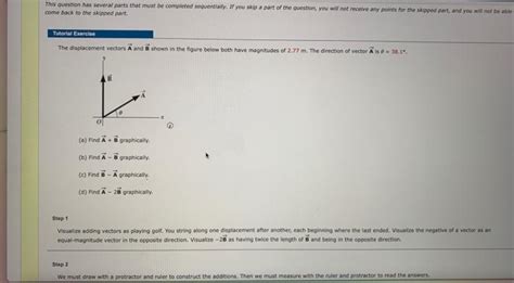 Solved To Find These Vectors Graphically We Draw Each Set