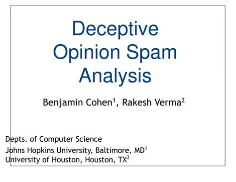 Ppt Deceptive Opinion Spam Analysis Powerpoint Presentation Free