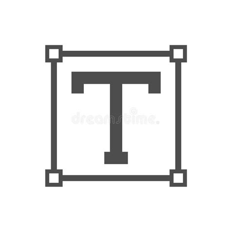 Text Tool Vector Icon Isolated On White Stock Vector Illustration Of