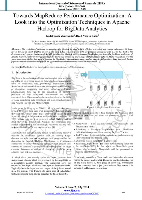 Pdf Towards Mapreduce Performance Optimization A Look Into The