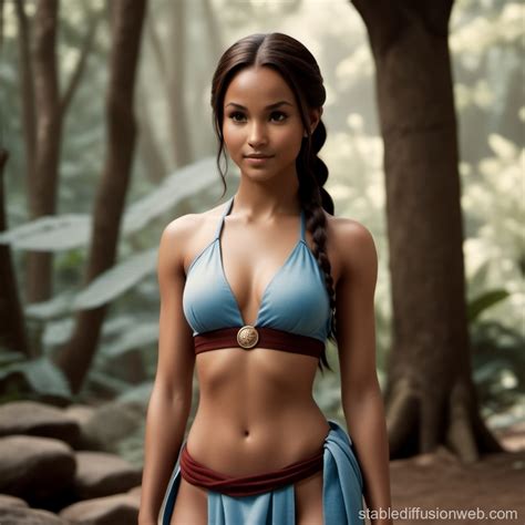 Katara From Avatar The Last Airbender Full Body View In Skimpy Clothes Prompts Stable
