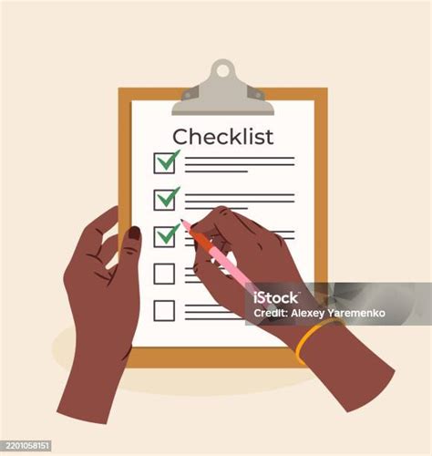 클립보드에 체크리스트를 표시하는 손 벡터 일러스트 레이 션 감시에 대한 스톡 벡터 아트 및 기타 이미지 감시 검사 보기 검증 Istock