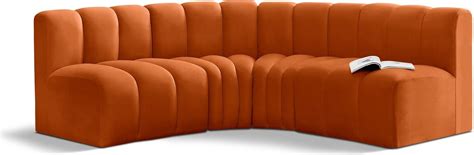 Arc Modular Sofa In Cognac Velvet By Meridian 1stopbedrooms