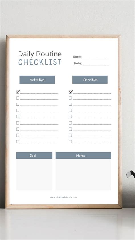 Daily Routine Checklist Template | Checklist template, Printable checklist, Weekly work planner