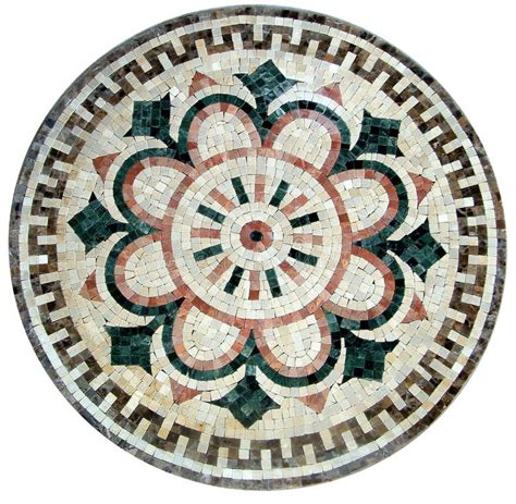 Marble Mosaic Puzzle And Circular Pattern Stone Craftsmanship Stock