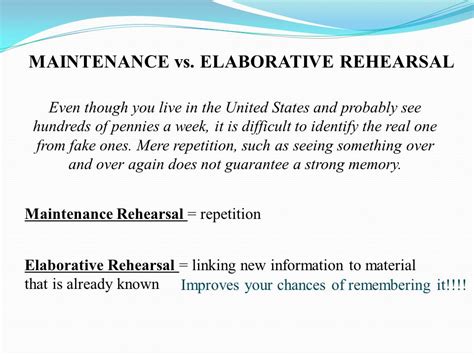 Elaborative Rehearsal