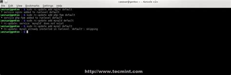 Installing Lemp Linux Nginx Mysqlmariadb Phpphp Fpm And Phpmyadmin In Gentoo Linux