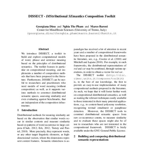 Dissect Distributional Semantics Composition Toolkit Acl Anthology