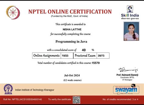 Nisha Latthe On Linkedin Javacertified Nptel Javadeveloper