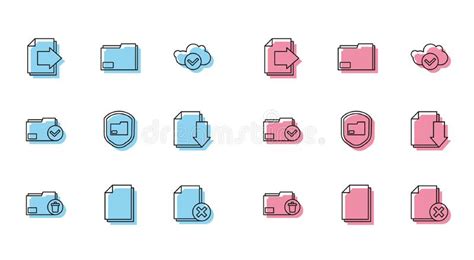 Set Line Delete Folder Document Next Page Arrow File Document