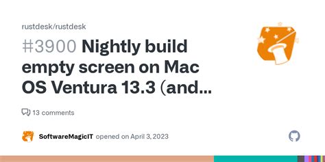 Nightly Build Empty Screen On Mac OS Ventura And Some Windows With Gpu Issue