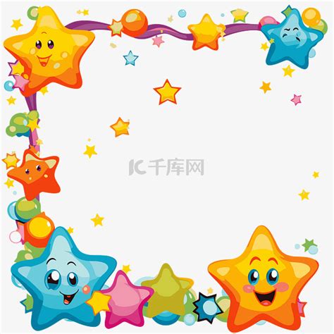 星星边框剪贴画卡通星星框的星星 向量素材图片免费下载 千库网