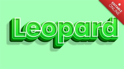 Leopard Green 3d Text Effect Generator