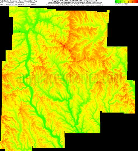 Elevation Map Akron Ohio