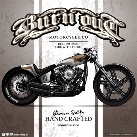 复古机车插画设计图广告设计广告设计设计图库昵图网