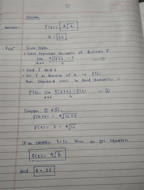 [solved] the limit represents the derivative of some function f at some