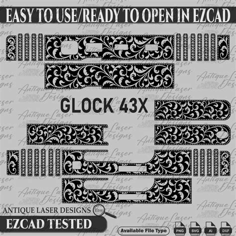 Glock X Engraving Scroll Design Svg Glock X Laser Design Glock X Glock X Template