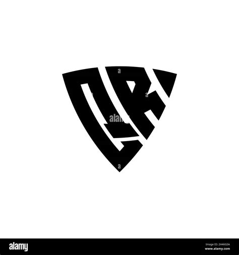 QR Monogram Logo Letter With Triangle Shield Shape Style Design Isolated On White Background