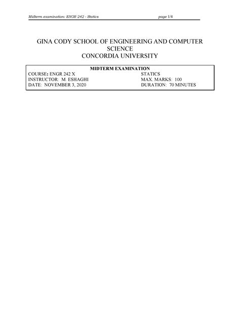 Midterm Exam Booklet GINA CODY SCHOOL OF ENGINEERING AND COMPUTER SCIENCE CONCORDIA
