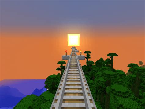 Simple East West Minecart Rail System Minecraft Project