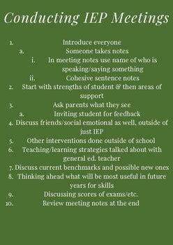 Conducting IEP Meetings Tips By Esme S Inclusive Classroom TPT