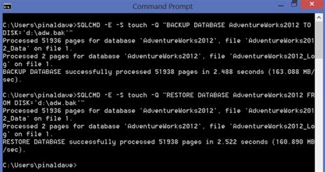 SQL SERVER Backup And Restore Database Using Command Prompt SQLCMD SQL Authority With