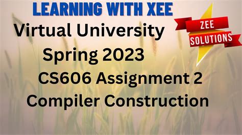 Cs606 Assignment 2 Spring 2023 Virtual University Of Pakistan Youtube
