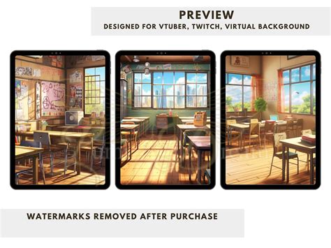 Anime Classroom Vtuber Background Scene Twitch Virtual Background