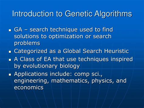 Ppt Genetic And Evolutionary Algorithms Powerpoint Presentation Free