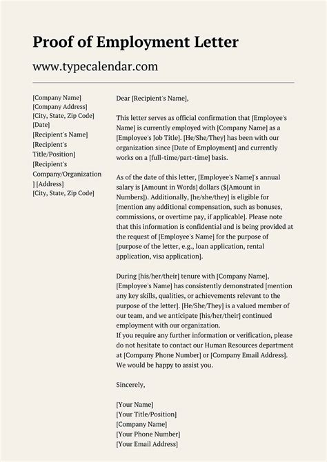 What To Write In A Proof Of Employment Letter For A Job