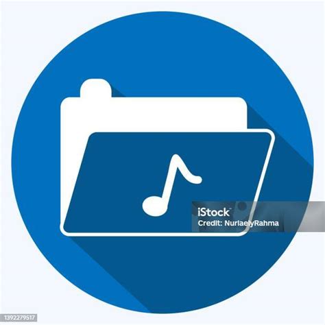 아이콘 음악 폴더 음악 기호에 적합합니다 긴 그림자 스타일 편집 가능한 간단한 디자인 디자인 템플릿 벡터 간단한 기호 그림 Dj에 대한 스톡 벡터 아트 및 기타 이미지