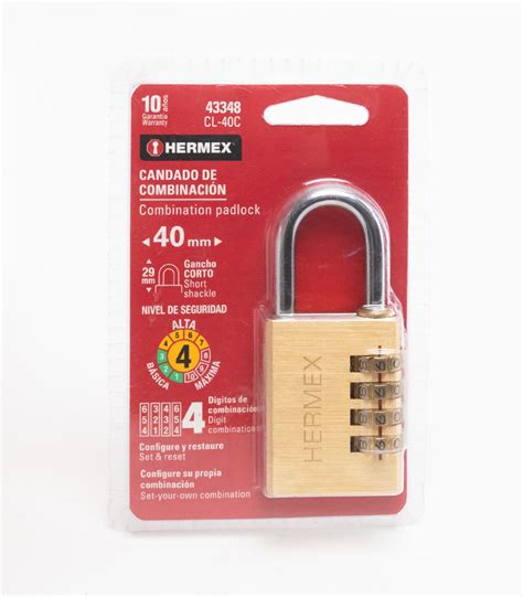 Candado De Combinación 40 Mm Personalizable Hermex Guicom Equipo