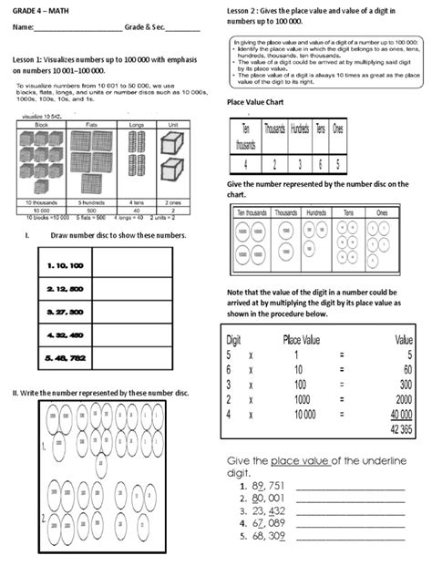 Las Math4 Q1w1 Pdf Numbers Mathematics