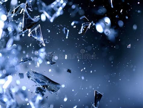 Glass Exploding In Slow Motion With Fragments Suspended In Mid Air