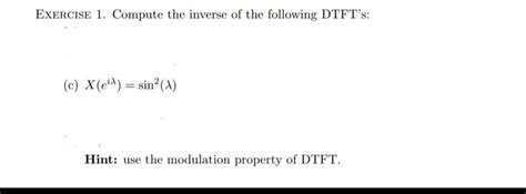 Solved Exercise 1 Compute The Inverse Of The Following