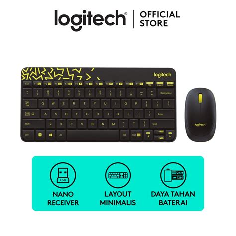 Jual Logitech Mk240 Nano Wireless Combo Keyboard Mouse Black Shopee Indonesia