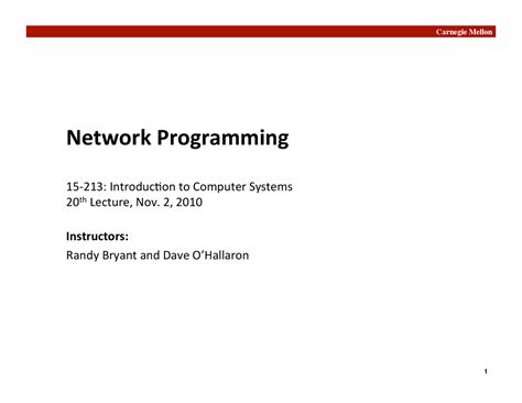 network programming lecture slide computer science docsity