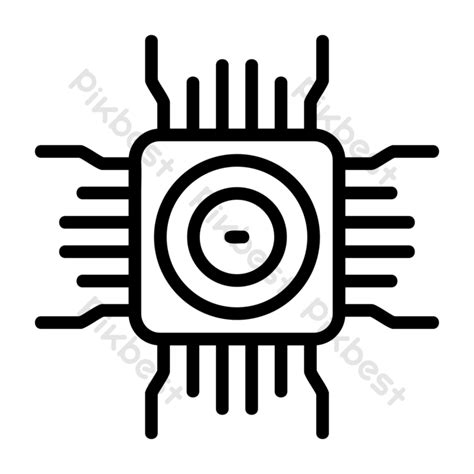 Cpu Line Icon Vector Png Images Ai Free Download Pikbest