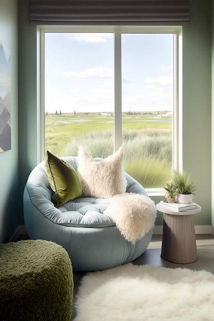 Premium Photo A Cozy Reading Nook With Contemporary Decor