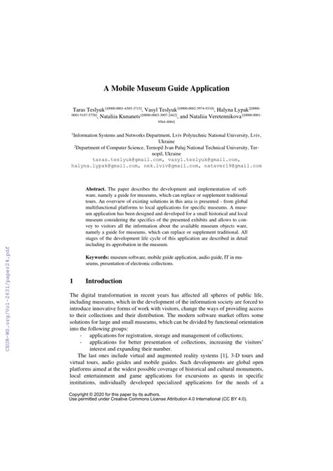 pdf a mobile museum guide application