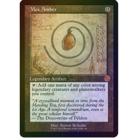 Mtg Proxy Card Mox Amber Schematic Foil The Brothers War Retro