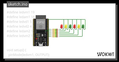 Cruzamento De Vias Wokwi Esp32 Stm32 Arduino Simulator