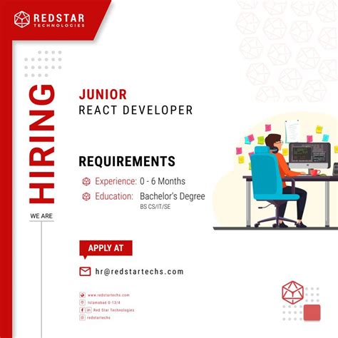 Red Star Technologies On Linkedin Hiring React Developer